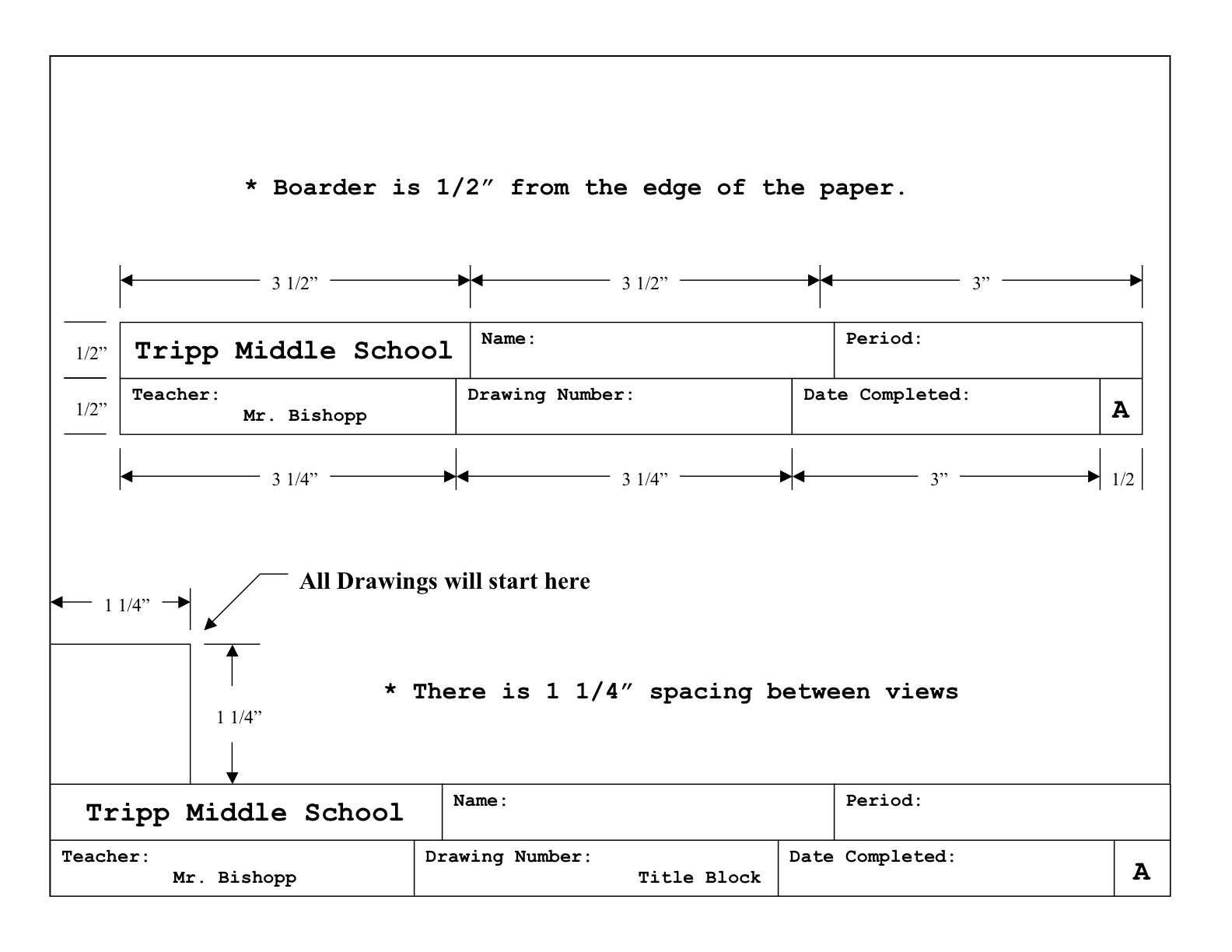 Title Block – Mr. Bishopp's Technology Education Class